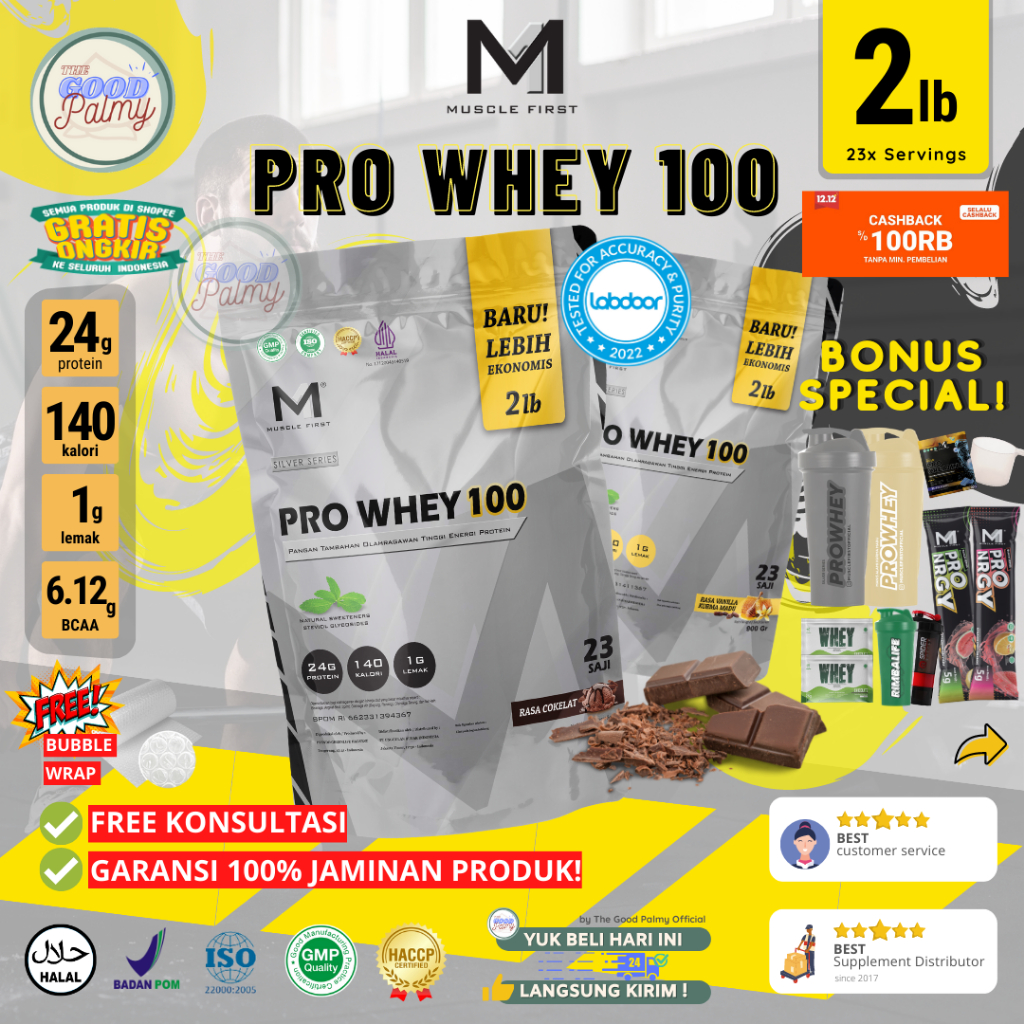 Jual MUSCLE FIRST PRO WHEY 100 2 Lbs 2lbs 26 Serving Whey Protein M1 ...