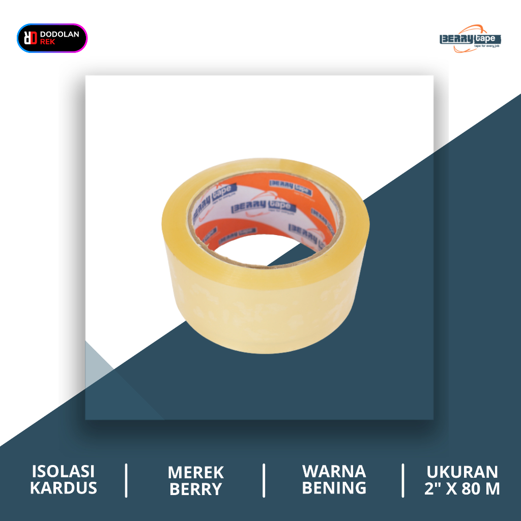 Jual Isolasi Kardus Bening 2 Inch x 80m Merek Berry - Harga Per Biji ...