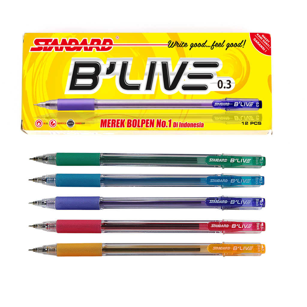 Jual Standard - Pen Blive 0.3 (Pulpen, Pena, Ballpoint) | Shopee Indonesia