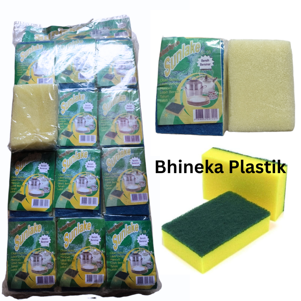 Jual Spon Cuci Piring Busa, Spun Cuci Piring Busa Kuning Hijau, Spon ...