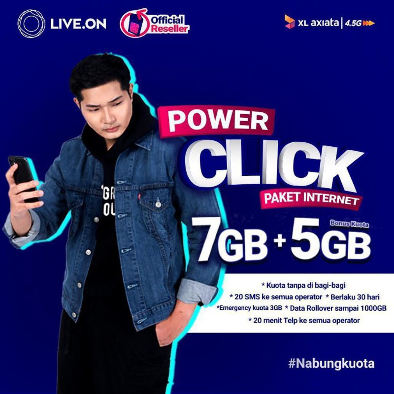 Jual Live.On Kartu Perdana Internet Power Click 7GB(30 Hari) | Shopee ...