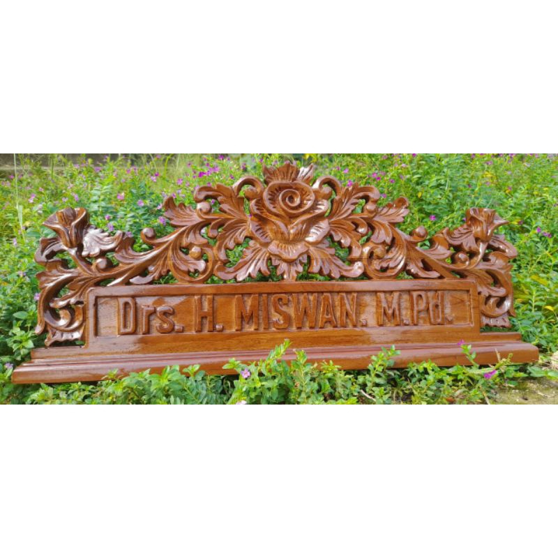 Jual papan nama kayu ukir bisa request nama | Shopee Indonesia