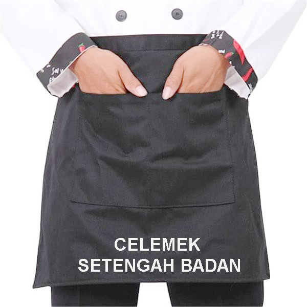 Jual Celemek Apron SETENGAH BADAN polos bahan drill premium | Shopee ...