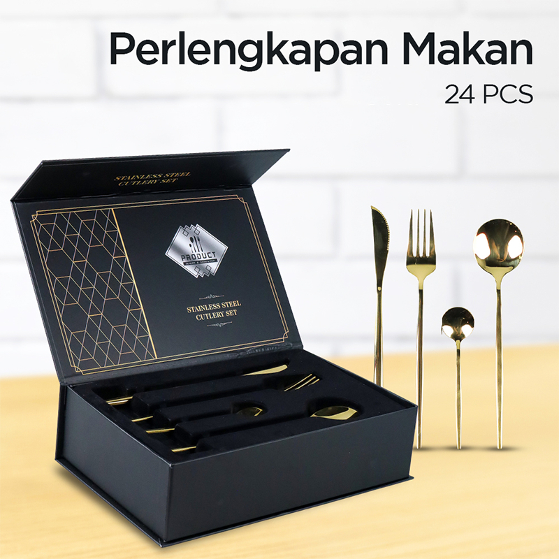 Jual Sendok Garpu Set | Sendok Makan | Set Perlengkapan Makan Sendok Garpu Pisau 24PCS | Shopee ...