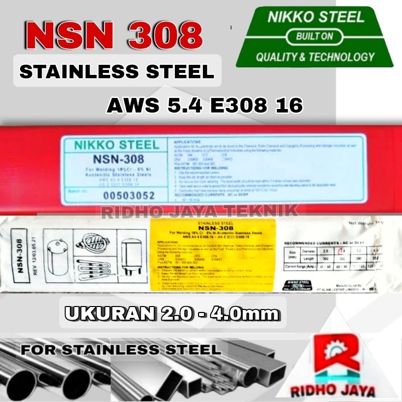 Jual Kawat Las Stainless Nikko NSN308 NSN 308 2.0MM / 2.6MM / 3.2MM / 4 ...