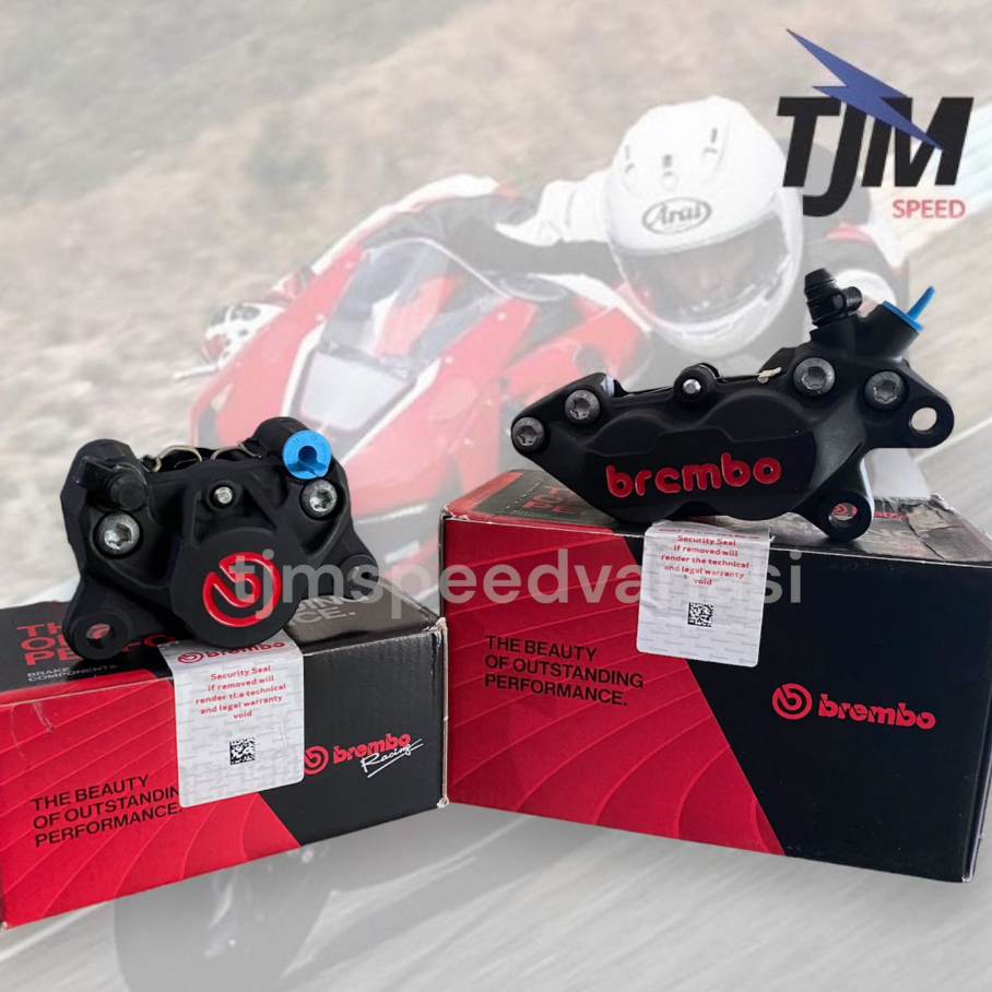 Jual paket kaliper brembo 4p 2p p4 p2 black hitam red logo ori Italy | Shopee Indonesia
