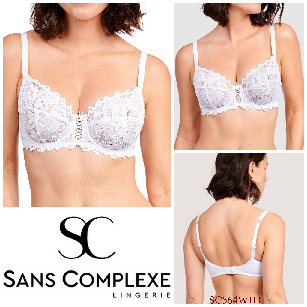 Jual BRA WANITA KAWAT RENDA TANPA BUSA FULL CUP BIG SIZE SANS COMPLEXE SC564WHT | Shopee Indonesia
