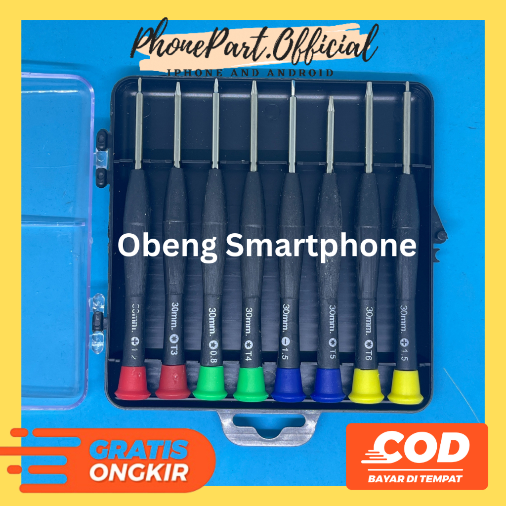 Jual Obeng 8 in 1 set Reparasi Smartphone Alat Bongkar HP Pembuka Baut Torx Pentalobe Philips ...