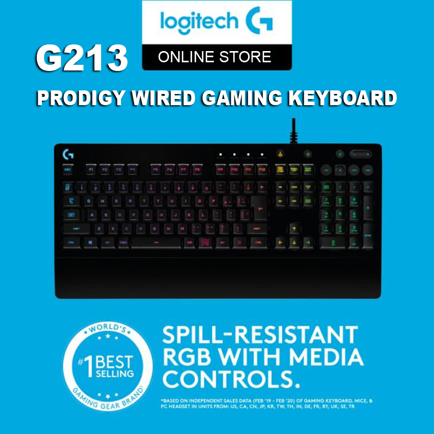 Jual Keyboard Gaming LOGITECH G213 Prodigy Wired RGB | Shopee Indonesia