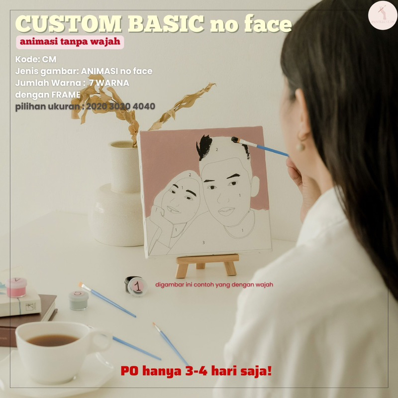 Jual Paint by Number CUSTOM BASIC no face (7 warna - Jenis Animasi ...