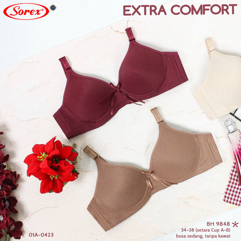 Jual BRA BH Basic Tanpa kawat 9848 SOREX (CUP kecil) | Shopee Indonesia