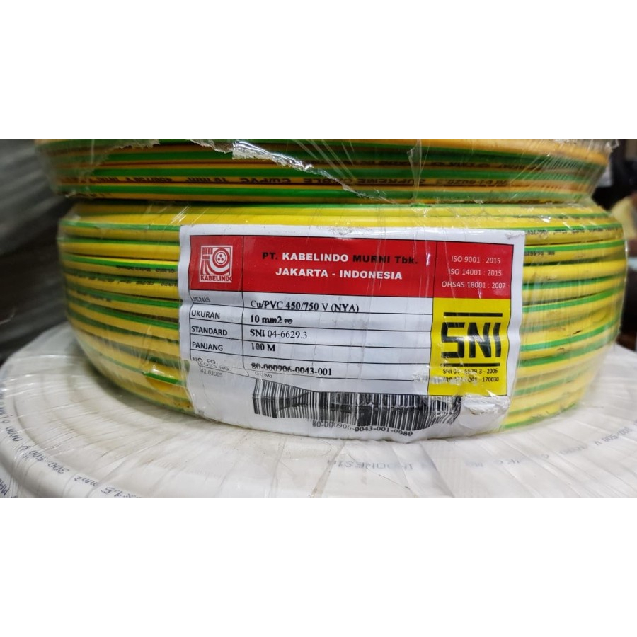 Jual Kabel Grounding Tunggal NYA 10 mm KABELINDO Meteran Kabel NYA 1x10 ...