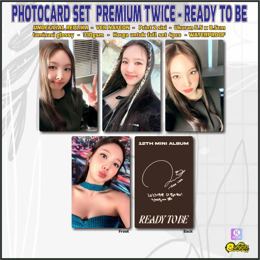 Jual Unofficial Photocard Replika Premium Twice READY TO BE Edisi Member / Print 2 sisi laminasi ...
