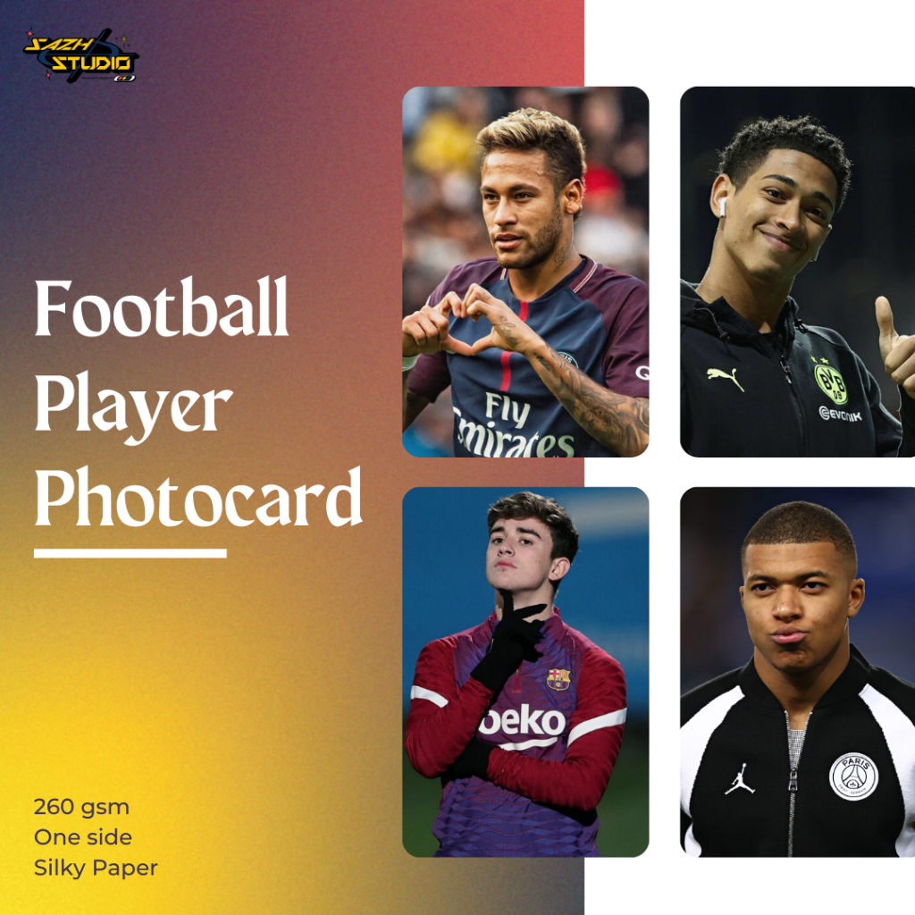 Jual Football player Photocard | Neymar Gavi Mbappe Jude DePaul ...