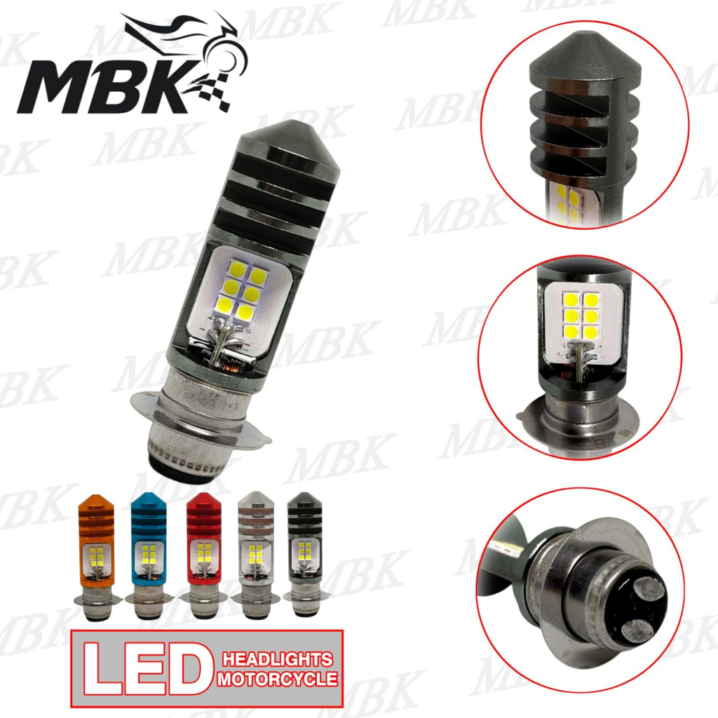 Jual LAMPU DEPAN MOTOR MBK LED 6 MATA / LAMPU UTAMA LED H6 2 SISI AC DC MATIC DAN BEBEK ...