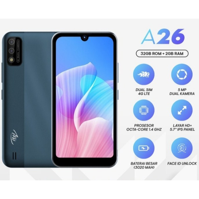 Jual HP ITEL A26 2/32 KAMERA 2MP ANDROID MURAH RAM 2 INFINIX MOBILE PHONE | Shopee Indonesia
