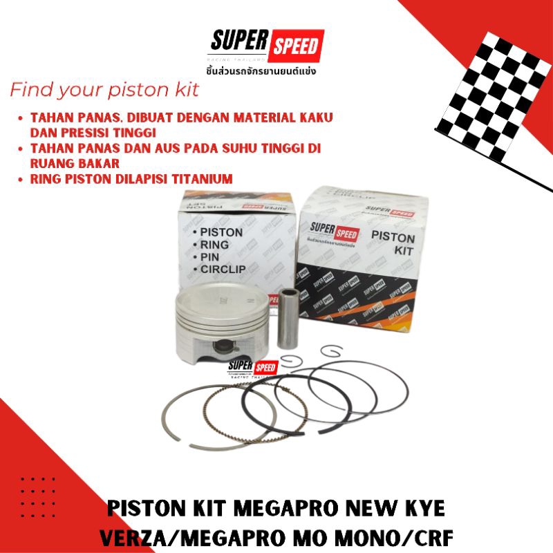 Jual PISTON KIT VERZA MEGAPRO NEW CRF PIN DIA 14 JAPAN DAN AHAN PANAS ...