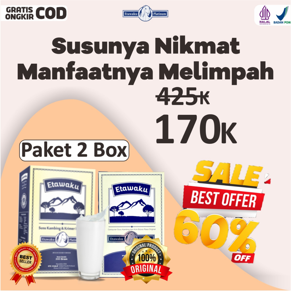 Jual Paket 2 Box Susu Etawaku Platinum Original Produk Bantu ...