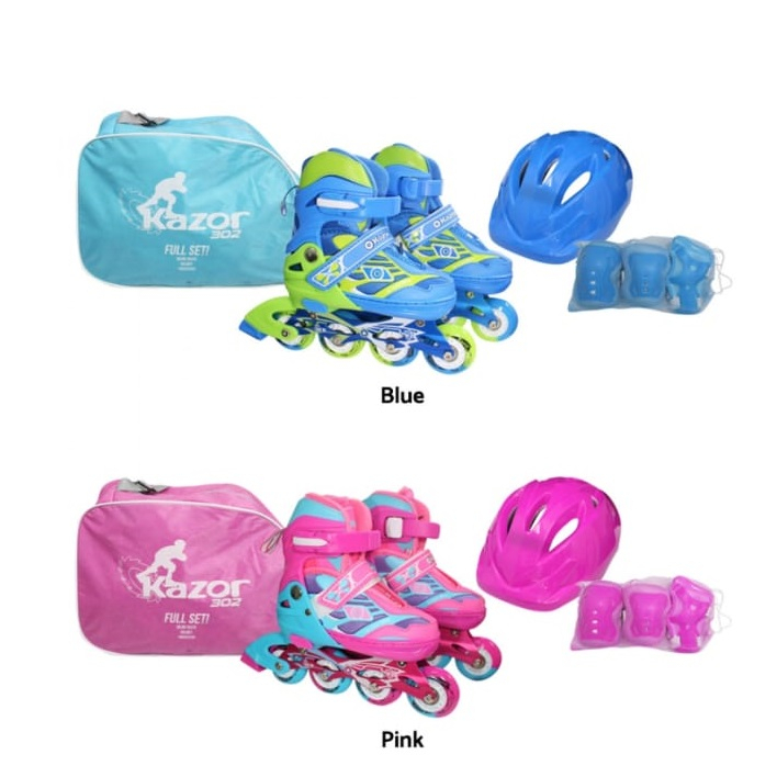Jual Inline Skates Kazor CVB-302 Light + Bag + Protector I Sepatu Roda ...