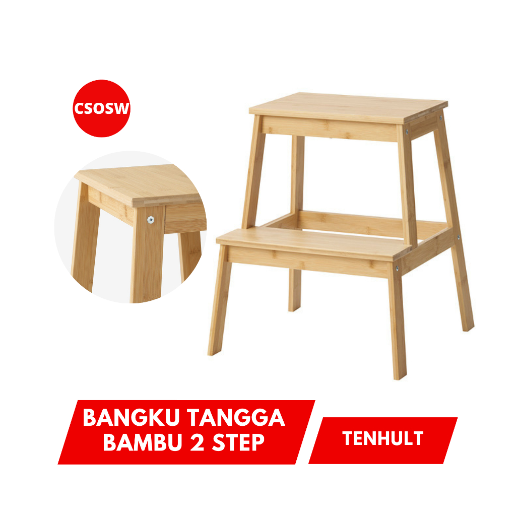 Jual Bangku Tangga Bambu 2 Step IKTENHULT Step Stool Bangku Pijak ...