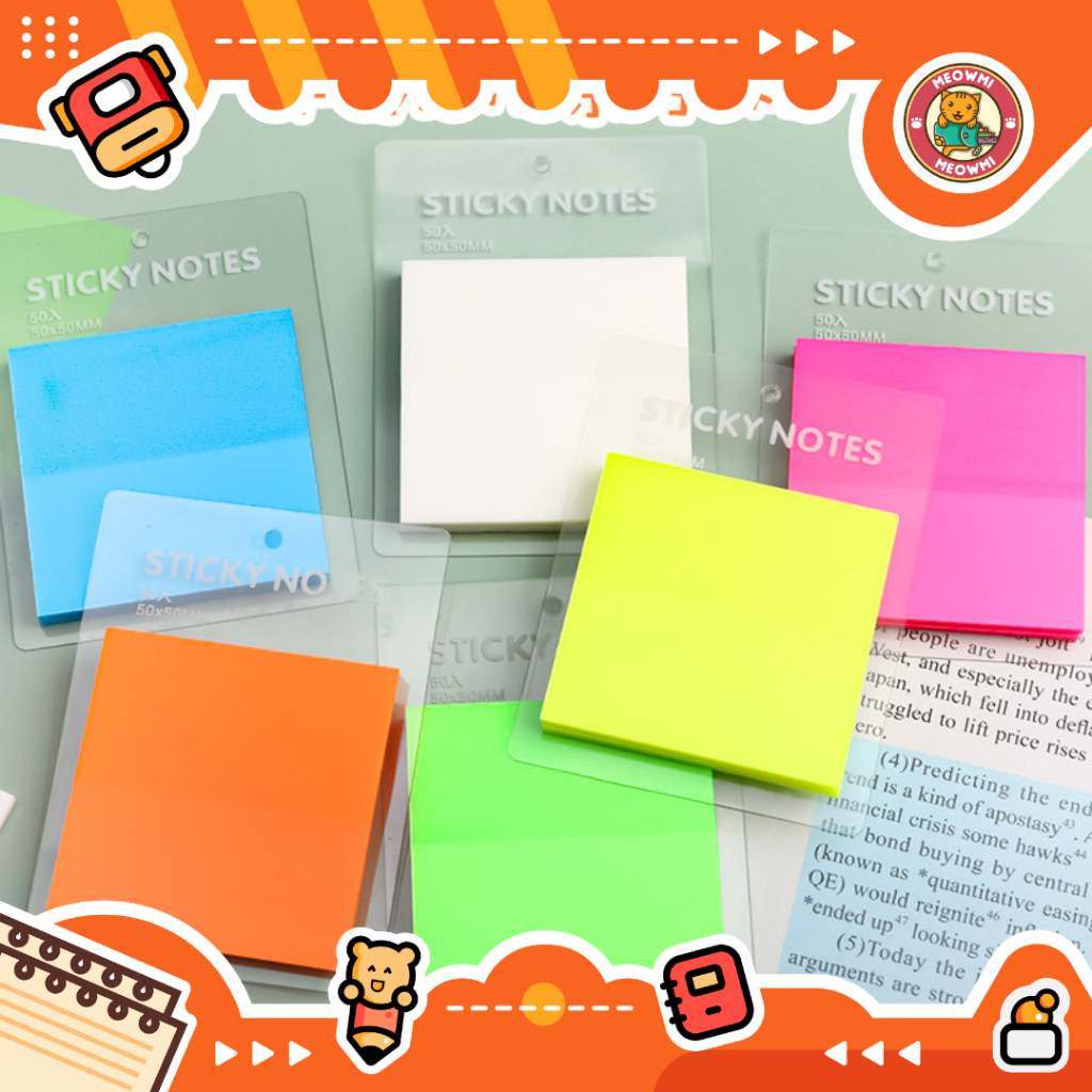 Jual Sticky Notes Transparan Warna Anti Air Transparent Waterproof Isi ...