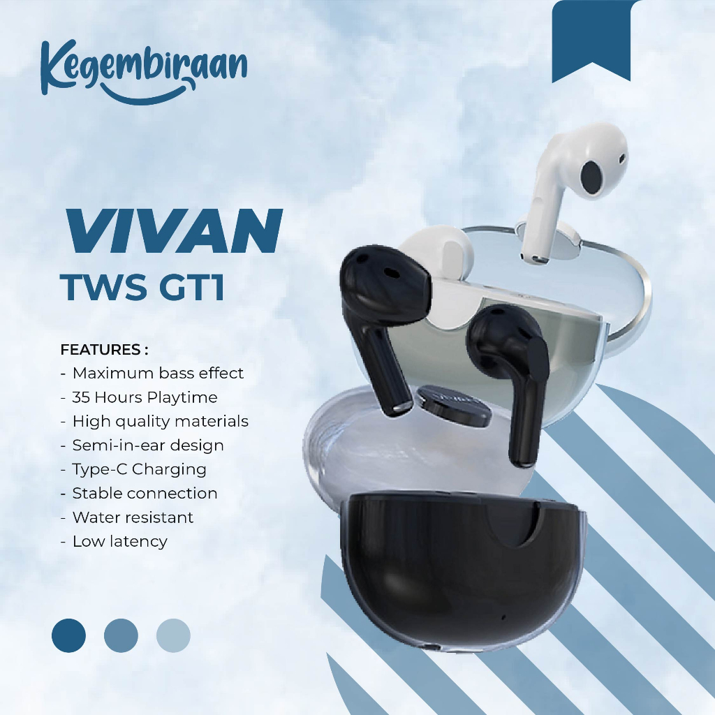 Jual Earphone TWS Vivan Infinity GT1 Bluetooth 5.3 True Wireless ...