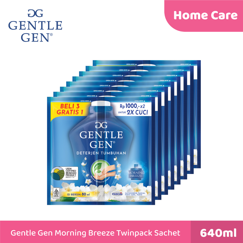 Jual Deterjen Gentle Gen Morning Breeze Twinpack Sachet | Shopee Indonesia