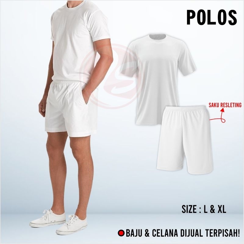 Jual Baju celana putih polos kaos training pendek tes akademi polisi ...