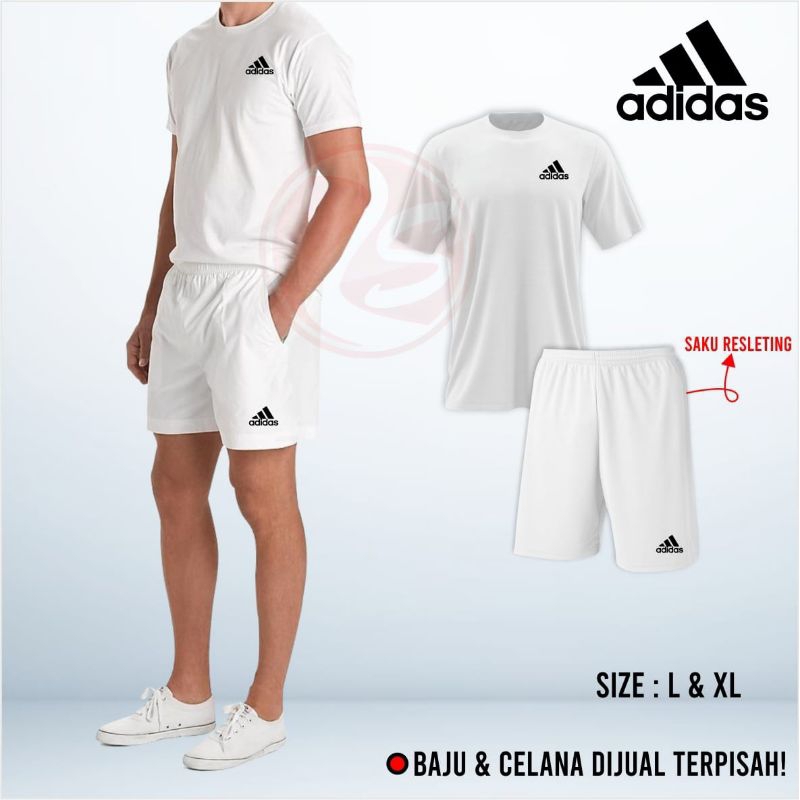 Jual Baju celana putih polos kaos training pendek tes akademi polisi ...