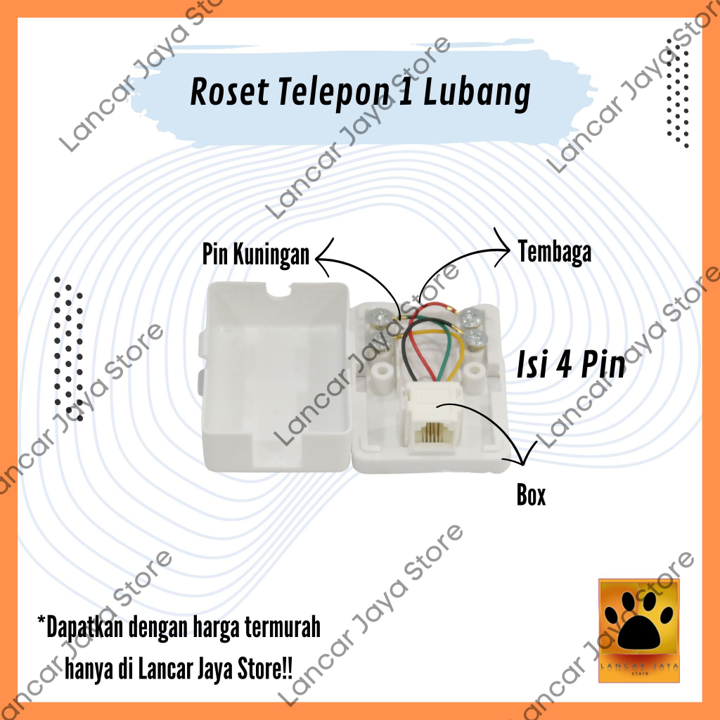 Jual Roset Telepon Rumah RJ-11 1Lubang | Shopee Indonesia