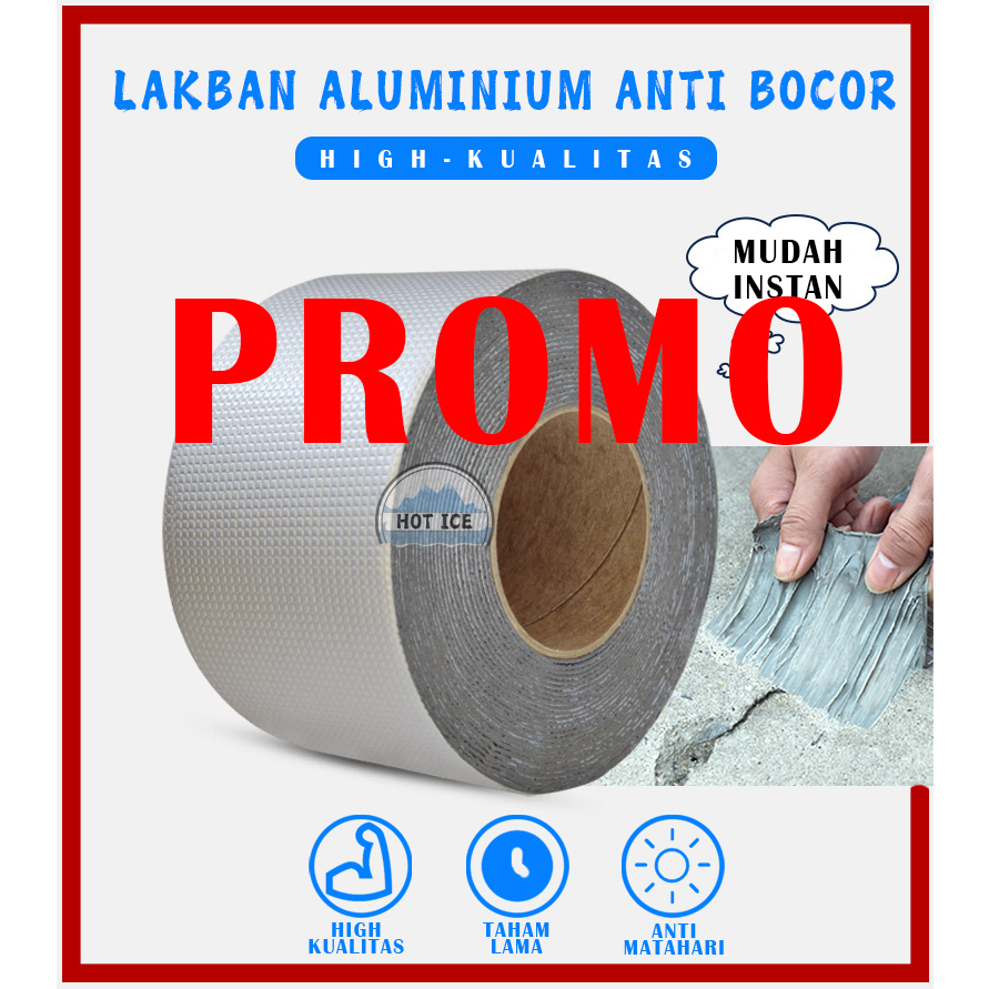 Jual Lakban Anti Bocor Lem Anti Air Aluminium Foil Butyl Super Waterproof Tape Tambal Silver ...