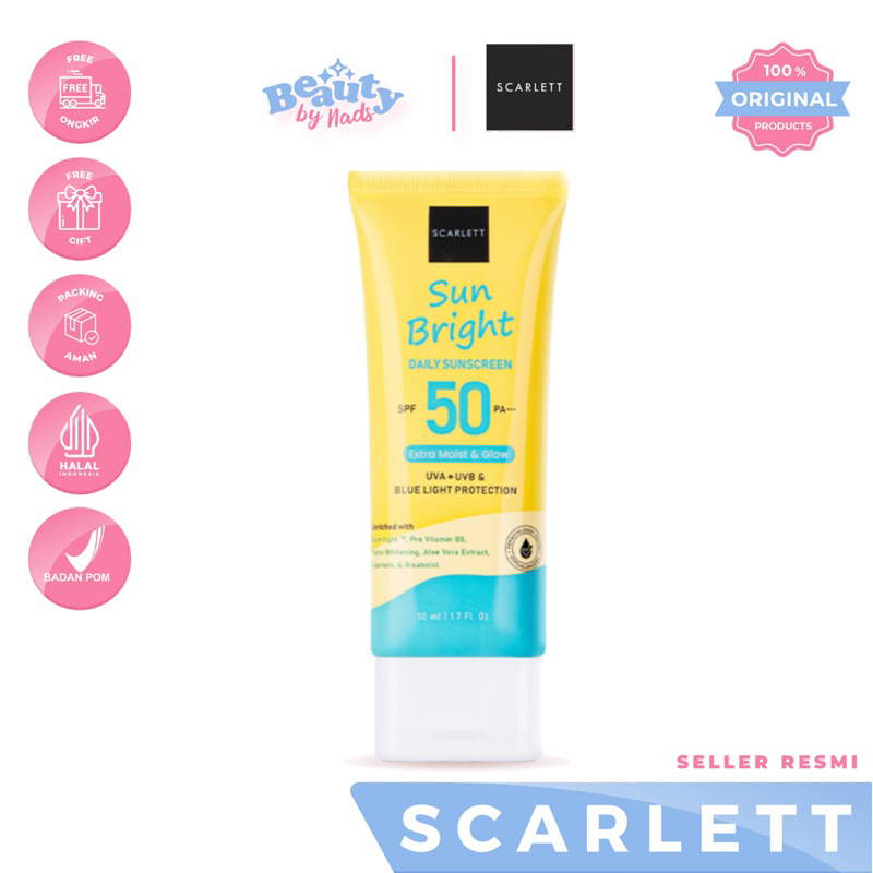Jual BEAUTYBY.NADS | SUNSCREEN SCARLETT SUN BRIGHT DAILY SUN SCREEN SPF ...