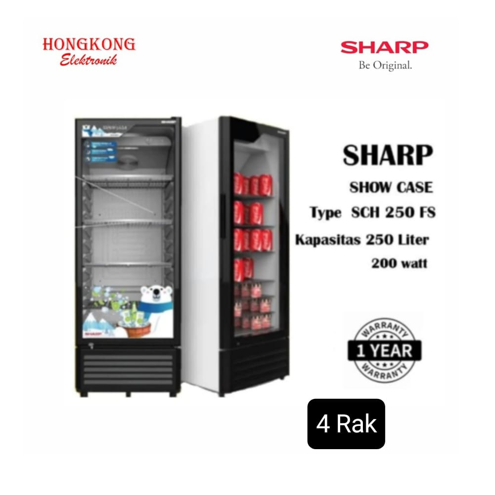 Jual Showcase Sharp 250Liter SCH-250FS 4 Rak Pendingin Minuman | Shopee ...