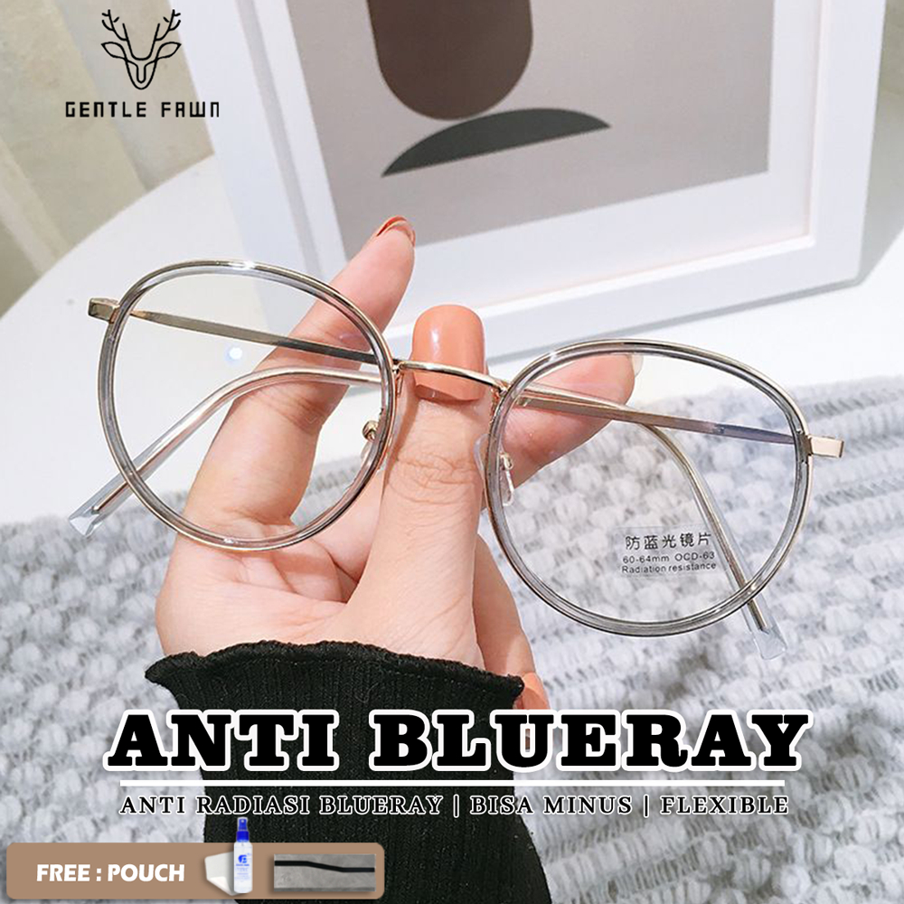 Jual Gentle Fawn Kacamata Antiradiasi Blueray Wanita Bisa Minus Fashion Keren Korean Style ...