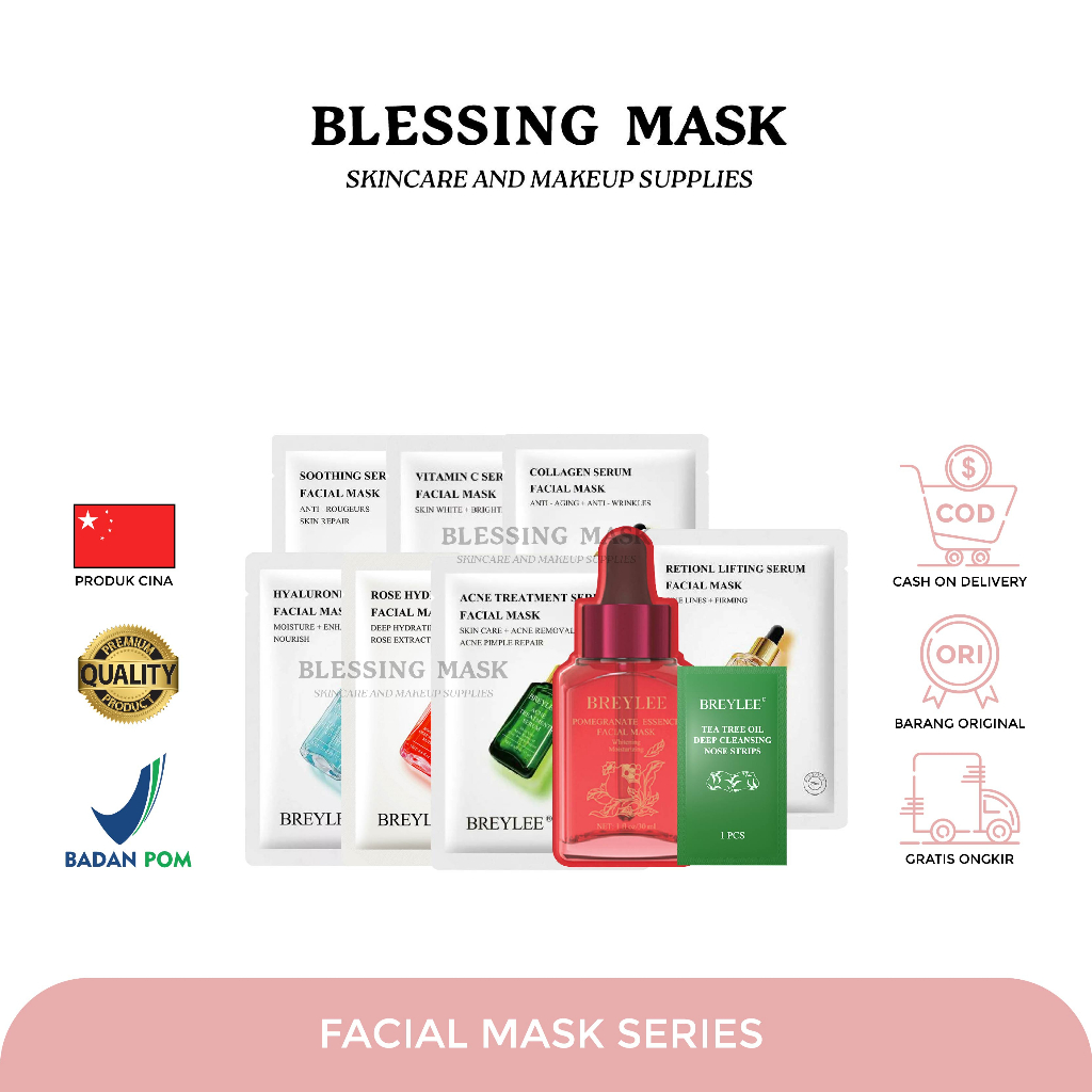 Jual BREYLEE Sheet Mask Rose | Retinol | Vitamin C | Hyaluronic Acid ...