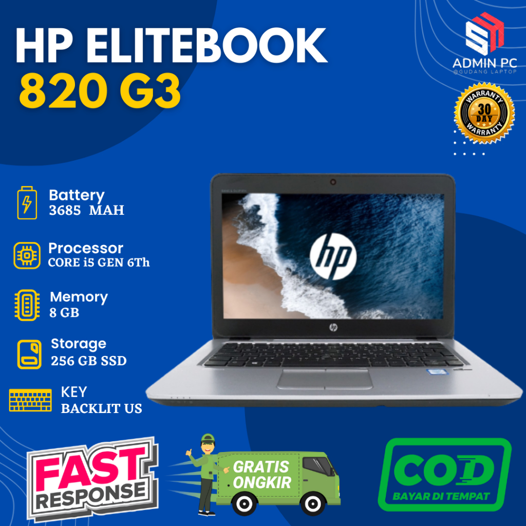 Jual Hp Elitebook 820 G3 Ram 8GB Ssd 256Gb - Baclite | Shopee Indonesia