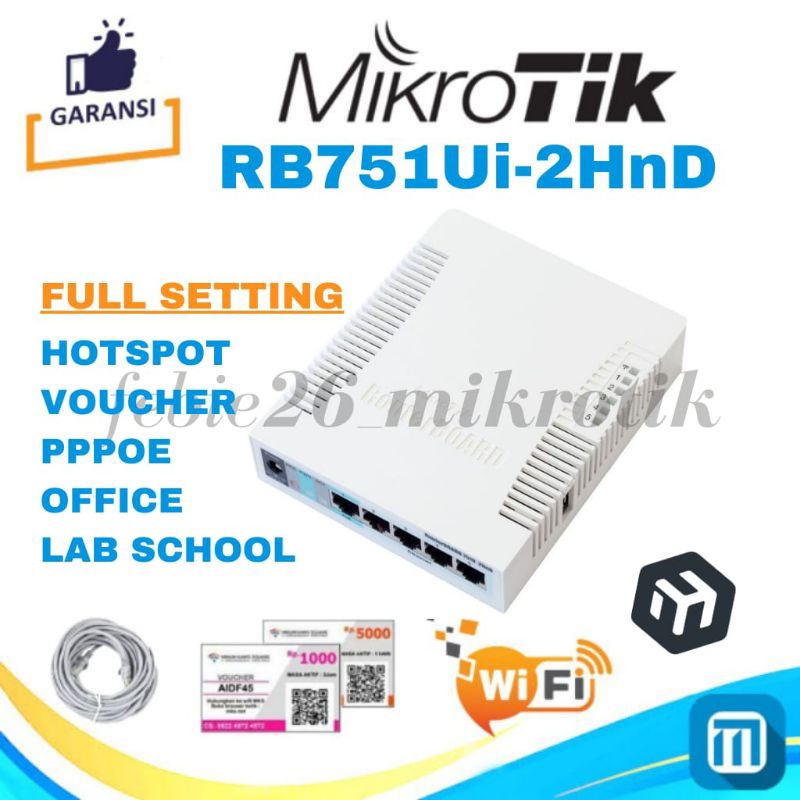 Jual MikroTik RB750 Gr3 Full Setting Hotspot Voucher PPPoE Server RT RW ...