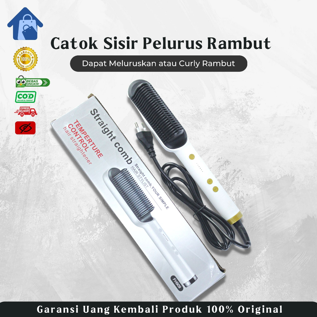Jual Sisir Catokan Pelurus Rambut Sisir Catok Elektrik Catok Rambut 2 ...