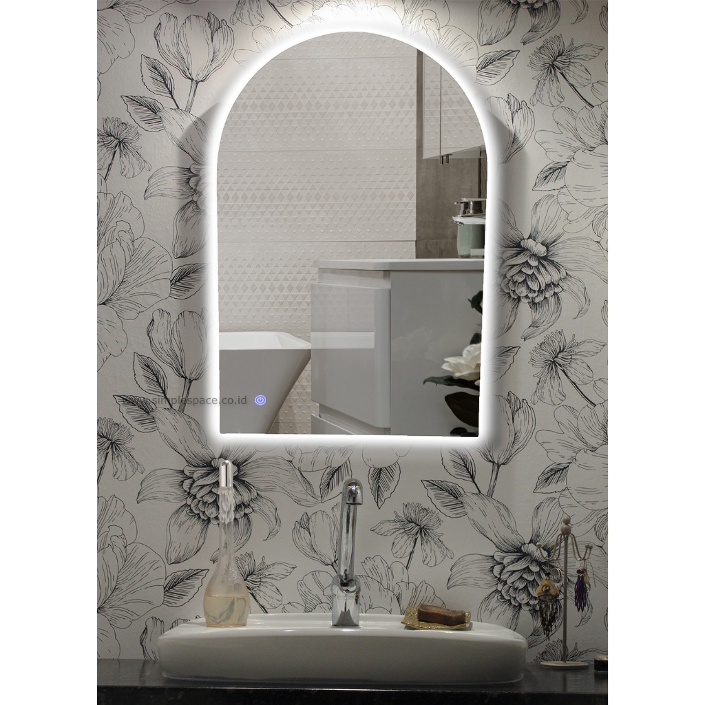 Jual Cermin LED Toucscreen | Cermin Arched 90cm x 50cm | Cermin ...