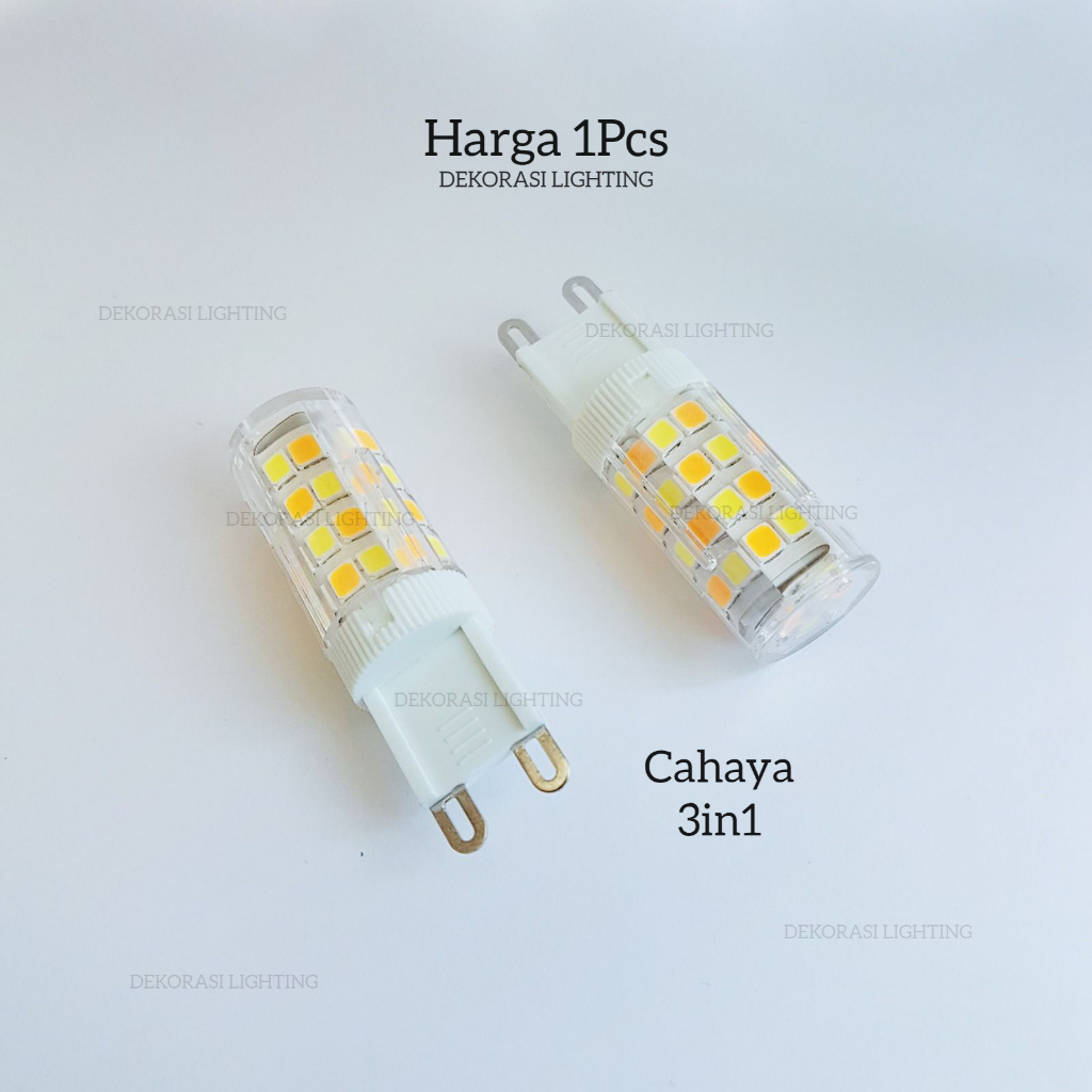 Jual Lampu Halogen Kacang Led kaki G9 5w 3warna Putih Warm White cool ...
