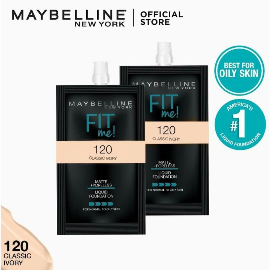 Jual MAYBELLINE FIT ME MATTE PORELESS FOUNDATION - KEMASAN SACHET ...