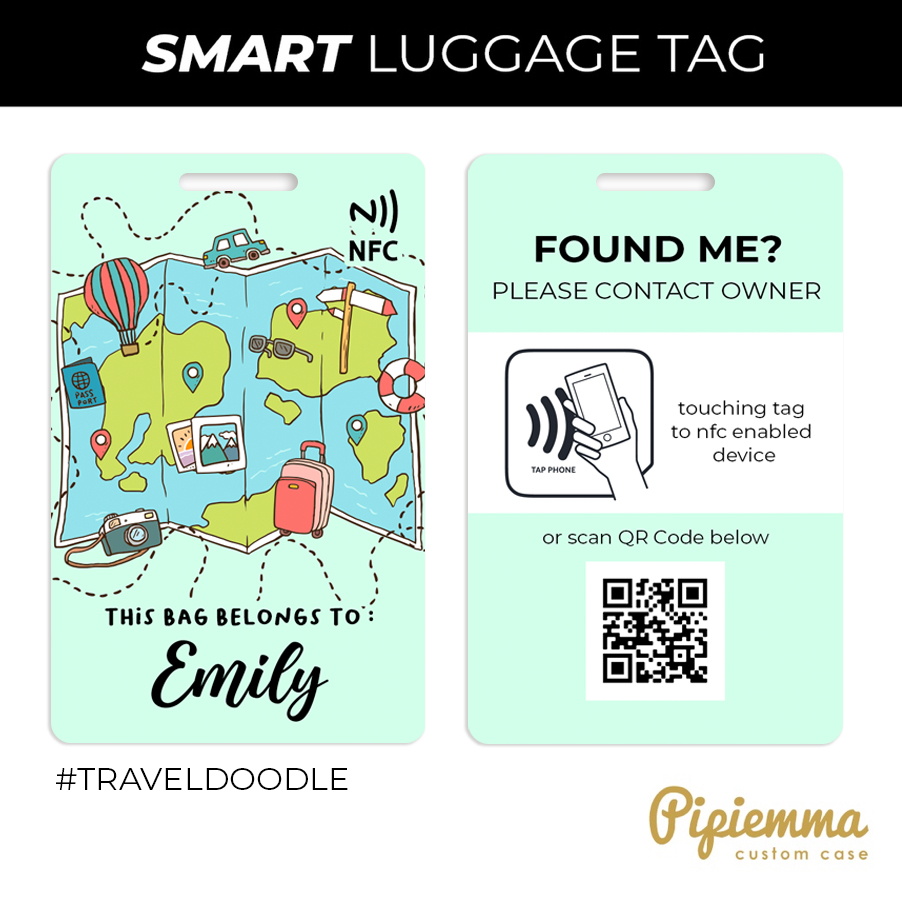 Jual Luggage Tag Gantungan Koper NFC Travelling Smart Bisa Tap atau ...