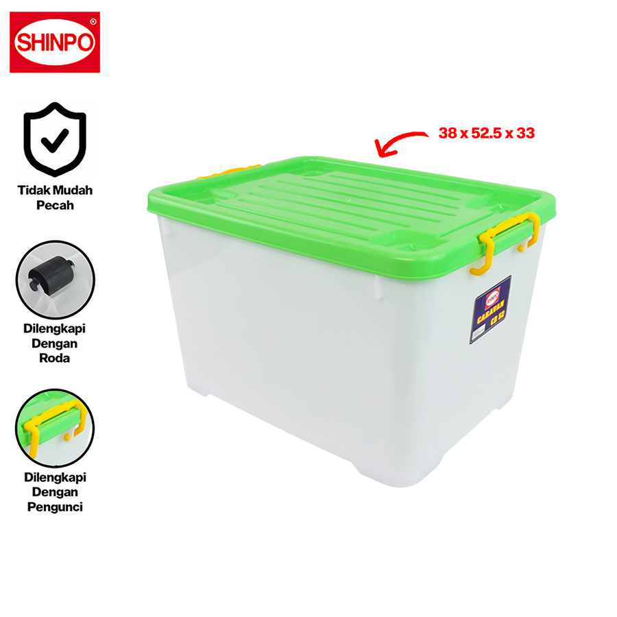 Jual SHINPO Box Kontainer Plastik Roda 52 Liter CB-142 | Shopee Indonesia