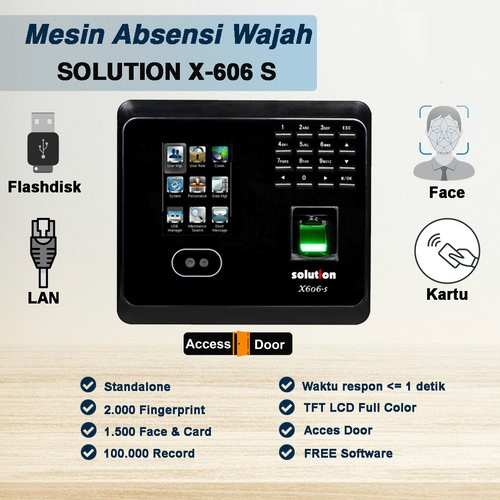 Jual Mesin Absen - Absensi Sidik Jari - Wajah - Finger - Face Print Solution X606s | Shopee ...