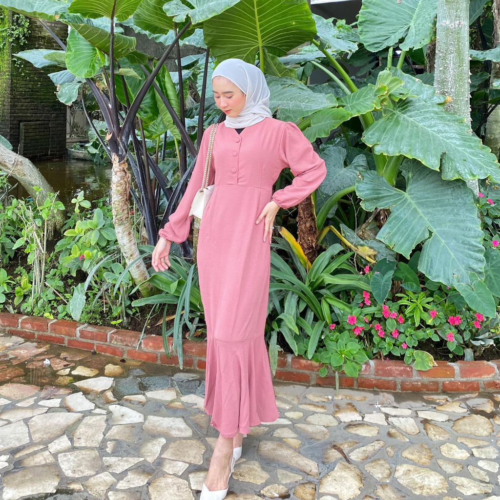 Jual FLOWEAR Ayesha Dress Korean Style | Gamis Crinkle Wanita | Shopee ...