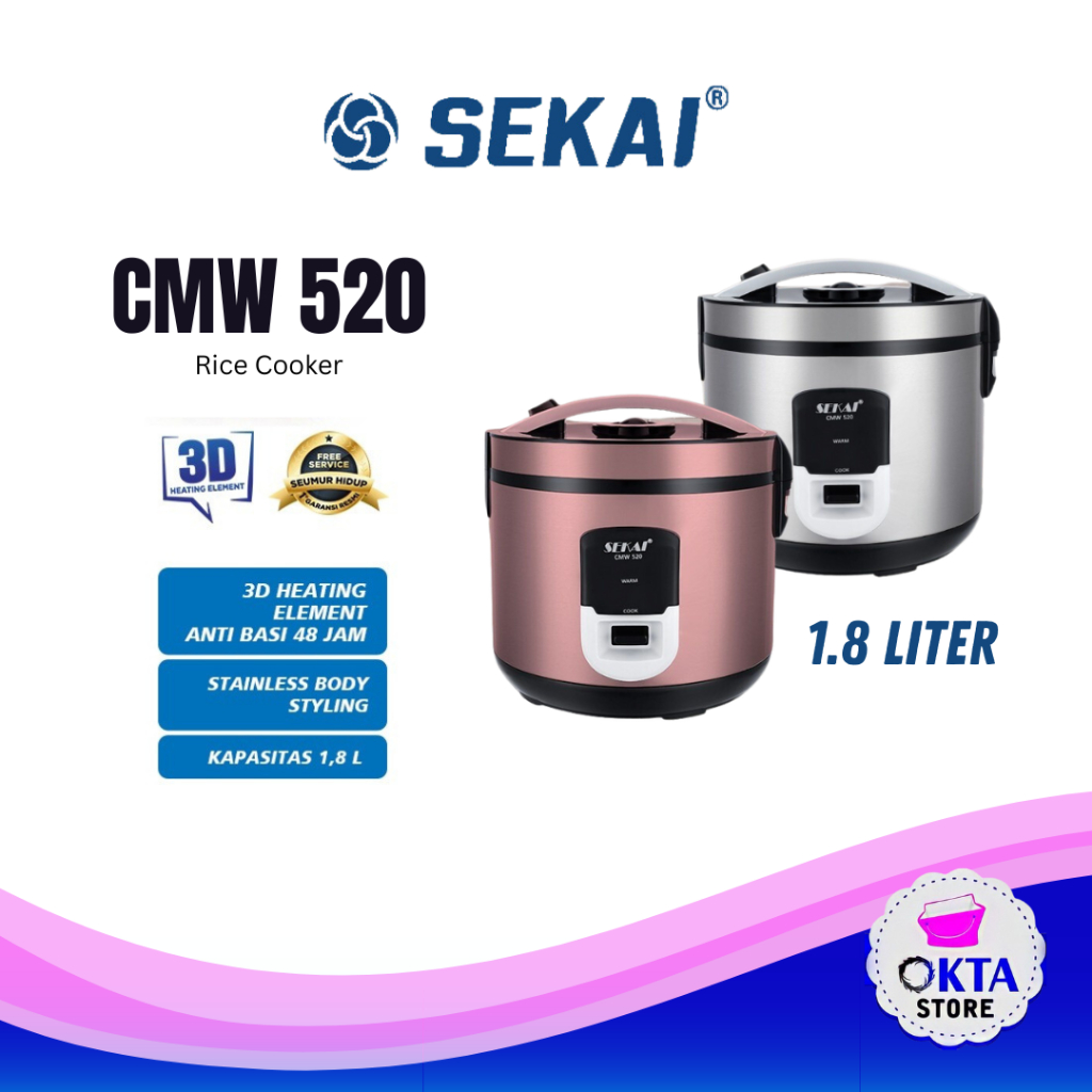 Jual Sekai Rice Cooker 1,8 Liter Penanak Nasi Magic Com Penghangat Nasi ...