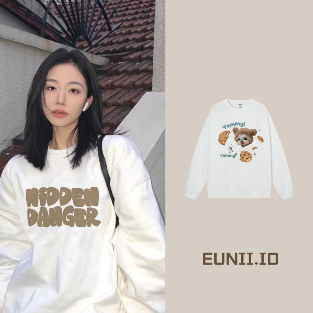 Jual EUNII Sweater Lengan Panjang Brown English Design Korean Style ...
