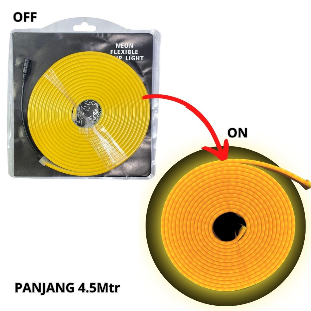 Jual HC Lampu Neon Flex LED Strip Selang Panjang 5M DC 12V Waterproof DIY Plafon Ceiling Indoor ...