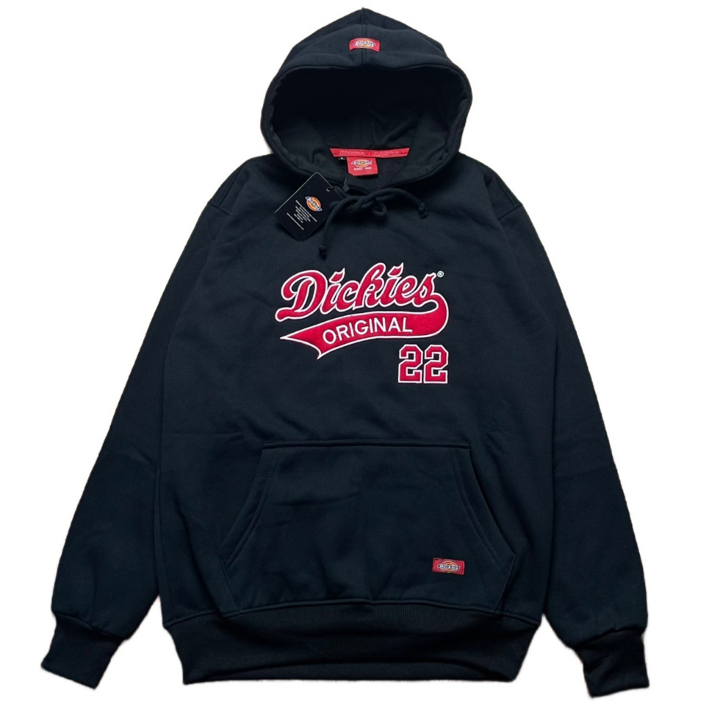 Jual JAKET HOODIE DICKIES FONT BASEBALL BORDIR RED ON BLACK | Shopee ...