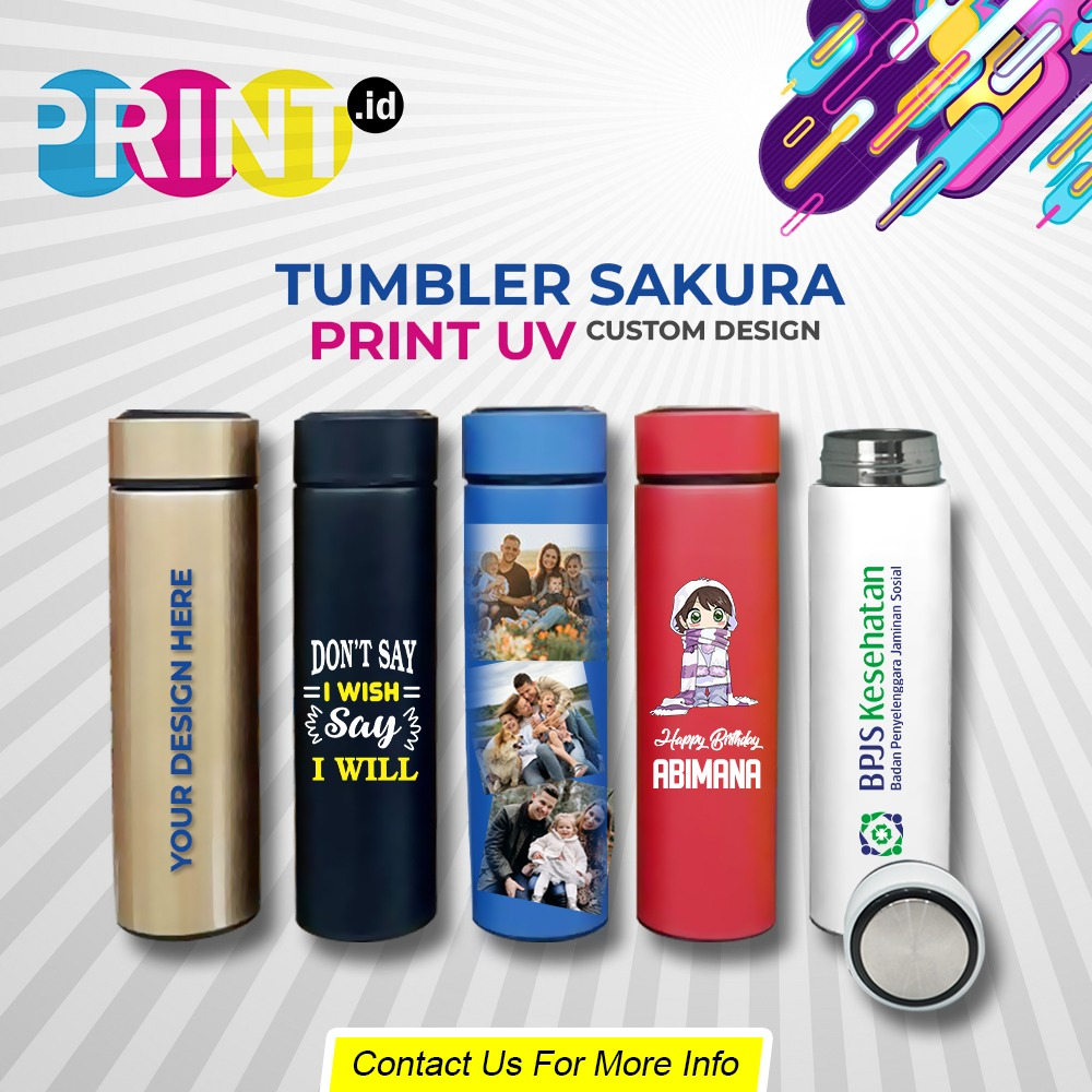 Jual Tumbler Sakura print UV custom /souvenir merchandise botol minum ...
